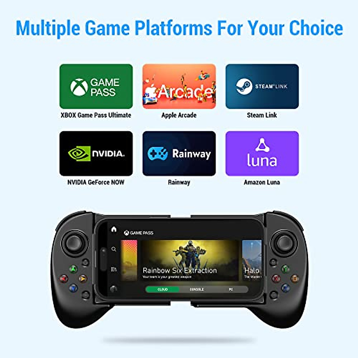 TISHORE Mobile Gaming Controller for iPhone-With a Hard Travel Case Bluetooth Wireless Gamepad 25 Hours Ultra-Long Standby- Xbox Cloud, Steam Link, PS Remote Play,GeForce Now, MFi Apple Arcade Games