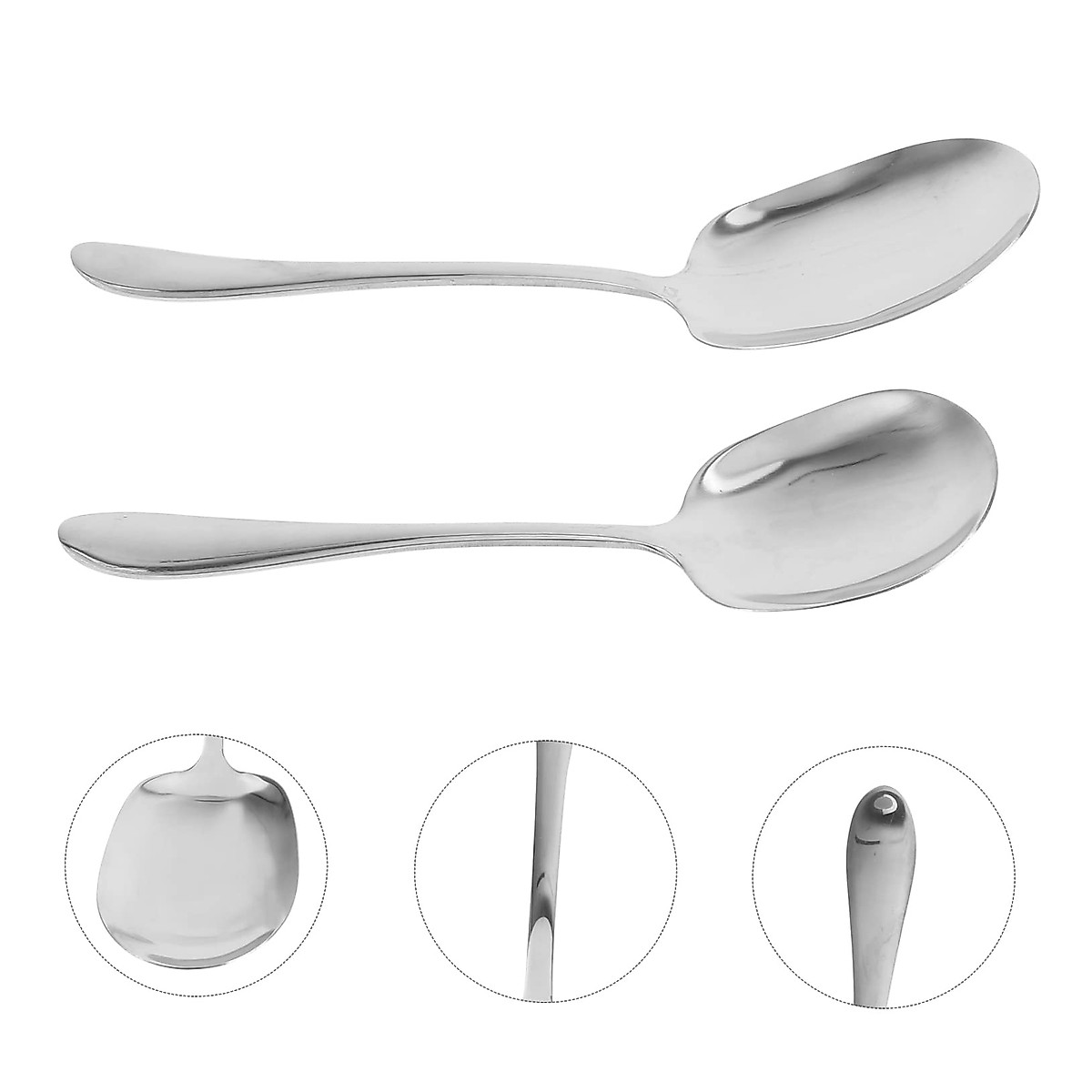 Luxshiny 2pcs Stainless Steel Kitchen Utensil Set Espresso Coffee Stirrer Espresso Spoon Buffet Serving Set Stainless Serving Spoon Big Rice Spoon Salad Spoon Western Food Serving Spoon Mix