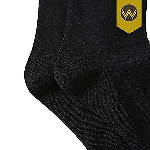 WANDER Men's Solid Dress Socks Cotton Black Men 8 Pairs Trouser Thin Classic Socks (Shoe Size:13-15, 8 Pairs Black)