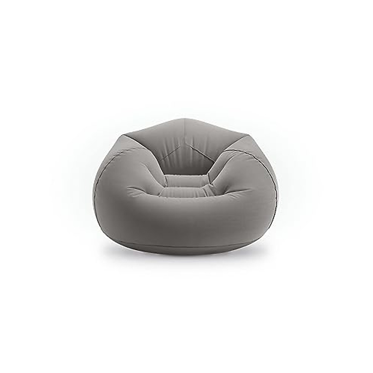 INTEX 68579EP Beanless Bag Inflatable Lounge Chair: Corduroy Textured Flocking – Durable Vinyl – Folds Compactly – 220lb Weight Capacity – 45" x 45" x 28",Grey