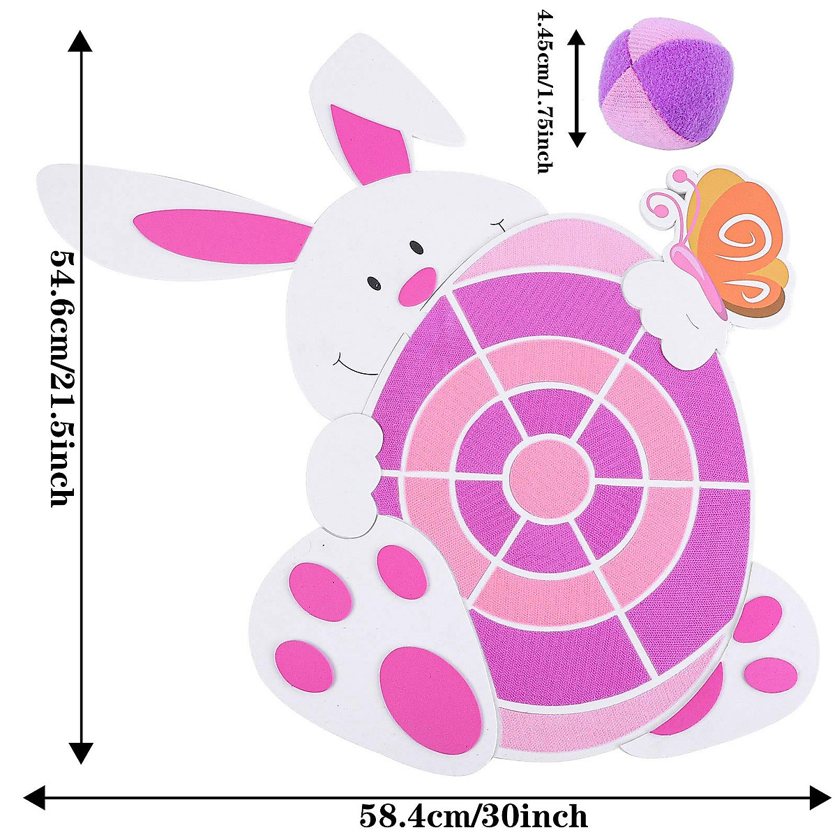 Aneco Easter Bunny Easter Egg Dart Board Sticky Balls Toys Games DIY Spliceable Dart Board Kit with 6 Sticky Balls for Indoor and Outdoor Sports Games