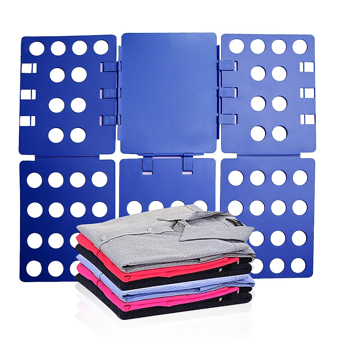GYE T Shirt Folding Board T Shirt Clothes Folder Laundry Organizer Durable Tool Plastic Easy and Fast Folding Board for Kid Children and Adult to Fold Clothes (Blue)