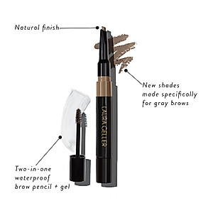 LAURA GELLER NEW YORK Sculpt-n-Stay Waterproof Brow Pencil & Gel- Soft Black