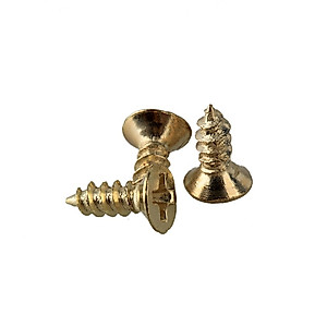 RDEXP Yellow Iron Hardware Flat Head Wood Screw Self Tapping Screws (2 x 6mm)