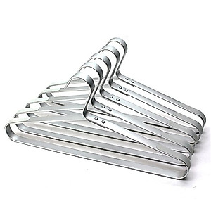Koobay 6Pack 16.5" Silver King Size Aluminum Laundry Hangers Clothes Storage Coat Suit Hangers with Anti-Slip Strips
