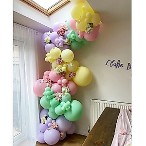 Pastel Balloons Garland Arch Kit - 132pcs Rainbow Macaron Balloons Arch Kit in 5" 12" 18" Ice Cream Party Balloons for Kids Birthday Wedding Bride Shower Baby Shower Party Decorations