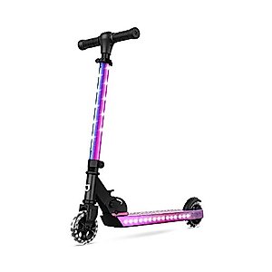 Jetson Scooters - Jupiter Kick Scooter (Iridescent) - Collapsible Portable Kids Push Scooter - Lightweight Folding Design with High Visibility RGB Light Up LEDs on Stem, Wheels, and Deck