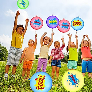 30 Pcs Large Punch Balloons Party Favors Neon Punching Balloons 18 Inch Punch Balls with Rubber Band Heavy Duty Latex Round Bouncy Balloons Fun Balloons for Birthday Gift Wedding Party (Bright Style)