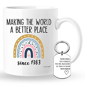 Vivulla68 40th Birthday Gifts Women, 1983 Birthday Gifts For Women, 40 Year Old Birthday Gifts For Women, 40th Birthday Gift Ideas, 40 Birthday Gifts For Women, 40th Birthday Cups, Forty Mug