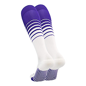 TCK Sports Elite Breaker Soccer Socks (Purple/White, Medium)