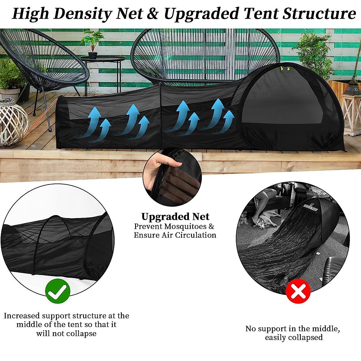 L RUNNZER One Person Tent, Pop Up Ultralight Bivvy Tent for Camping, Backpacking & Trekking with Rainfly