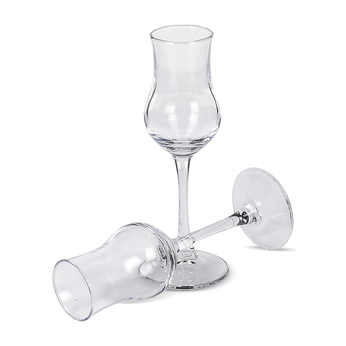 SECEN LONDON Set of 6, 3.2 oz, Crystal Glass Stemware Collection Fruit Brandy/Grappa Cocktail Spirits Glass, Dinner Drinks, Italian Tulip Shape, Tasting Glasses, Perfect For Nosing and Sipping