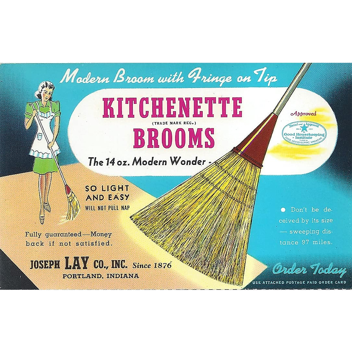 The Original Kitchenette Broom - Lightweight Brooms Handmade with Authentic Broomcorm - Pack of 2 Brooms