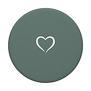Sage Green Hand Drawn Heart Love Minimalist PopSockets Standard PopGrip