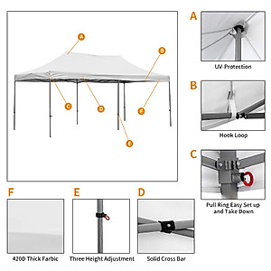 10x20 Pop up Canopy Tent Outdoor Party Wedding Gazebos with Sidewalls White