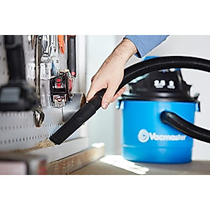 Vacmaster Portable Wall Mountable Wet/Dry Vac, 2.5 Gallon, 2 HP 1-1/4" Hose (VOM205P), Blue