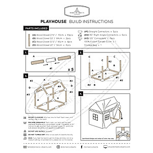 Kids Pink and White Playhouse | Indoor Play Tent | Cotton Canvas | Premium Quality (57" Wide x 36" deep x 57" Tall) (Pink) | by Domestic Objects