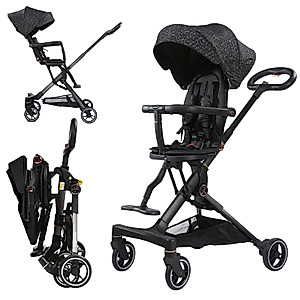 Wheelive Lightweight Stroller for Toddlers, 2-in-1 Stroller for Reversible Seat and Reclinable Backrest, Compact Travel Stroller with Sun Canopy and Adjustable Handles & Storage Basket