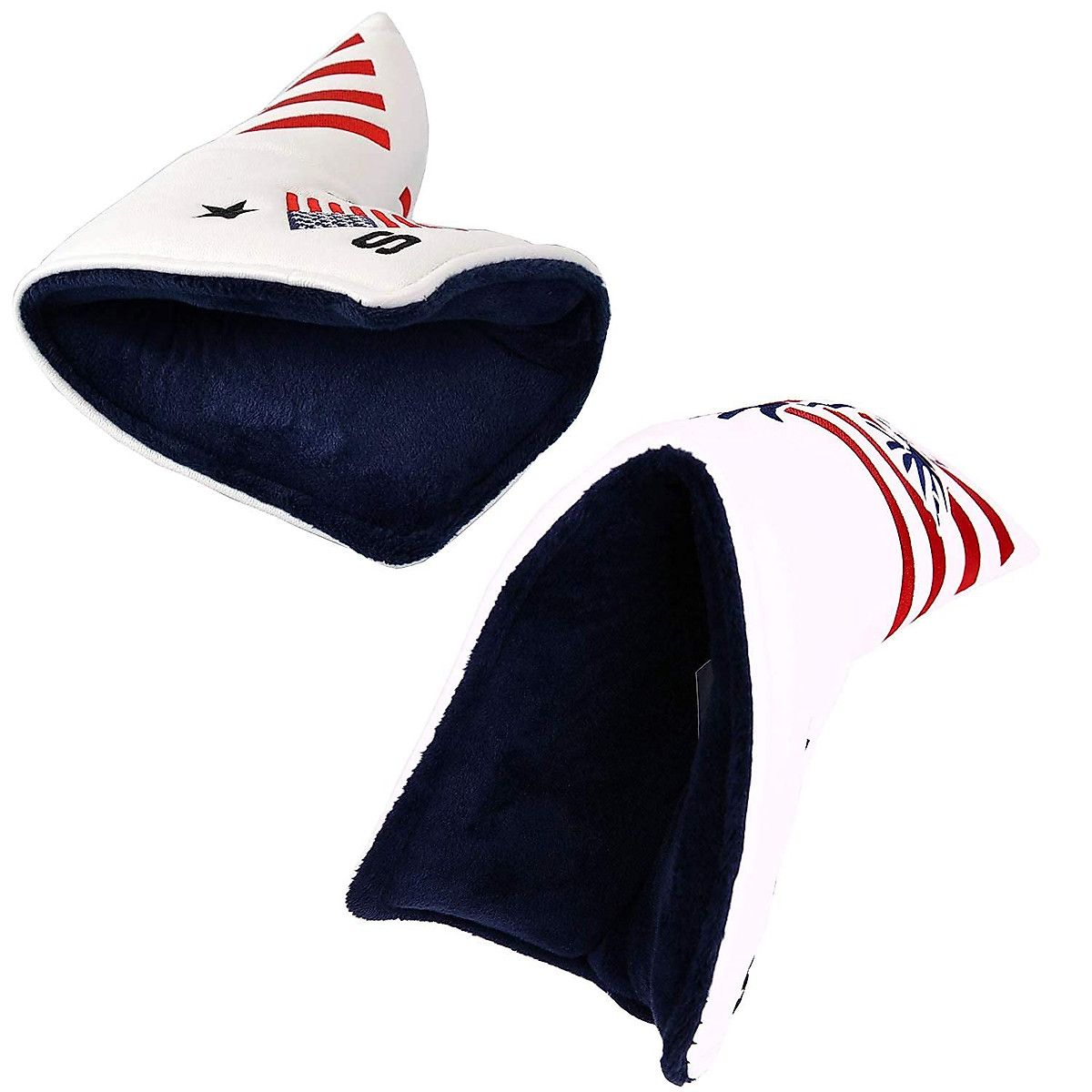 Golf Putter Head Covers Mallet Headcover Club PU Leather Protector Cover Magnetic Closure USA Fits All Putters for Men Women (USA Eagle Blade)