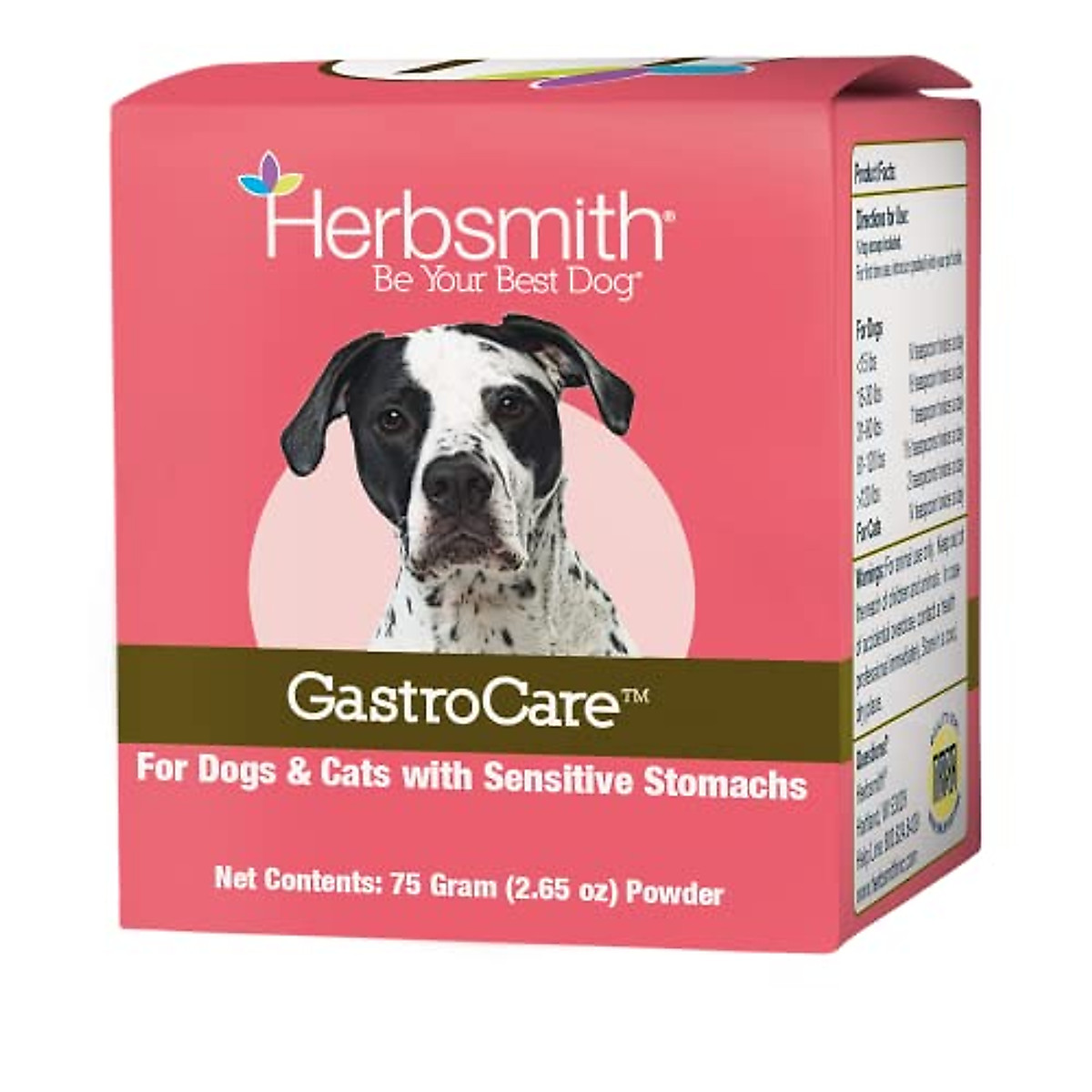Herbsmith GastroCare - For Cats & Dogs with Sensitive Stomachs - Cat and Dog Digestive Support - Ease Canine and Feline Sensitive Stomach - 75g