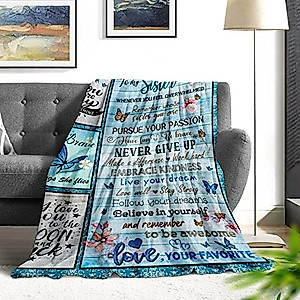 Sister Mothers Day Birthday Gifts from Sister Blanket, Sisters Gifts from Sister, Best Gifts for Sister from Sisters, Gift for Sister from Brother, Sister Gift Ideas Throw Blanket 60 x 50 inch