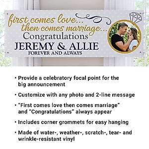 Let's Make Memories Personalized Engagement Celebration Photo Banner - Engagement Party Décor