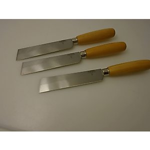 Dexter USA Set of (3) R Murphy USA #5 Square Point Rubber Knives, wood handles 5 SWRU Utility, multi use fixed blade craft knife