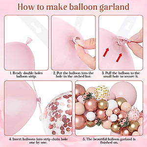 Amandir 135pcs Rose Gold Balloons Girl Baby Shower Decorations Baby Boxes, Butterfly Stickers Balloon Garland Arch Kit Baby Box with Letter (A-Z+Baby) for Wedding Bridal Birthday Party Decoration