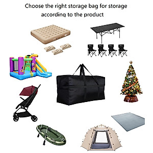 DoYiKe Extra Large Storage Duffle Bag with Zippers and Handles, Heavy Duty Blue Big Foldable Bag for Travel-38x23x11Inch