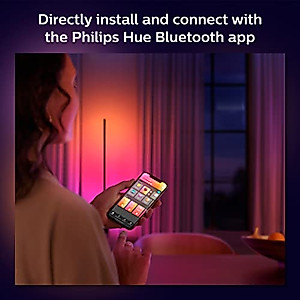 Philips Hue Gradient Signe Table Lamp, Works with Amazon Alexa, Apple Homekit and Google Assistant, Bluetooth Compatible, Flowing Multicolor Effect, Black