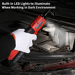 MANUSAGE 3/8" Cordless Electric Ratchet Wrench Set, 20V Cordless 44.25 Ft-lbs 380 RPM Ratchet Kit