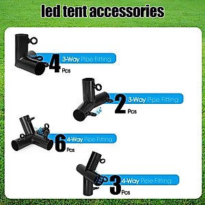 Aoneky 1 3/8'' Corner Canopy Fitting Couplers Kit - Frame Carport Connectors for 4 6 8 10 Leg (10 Leg)