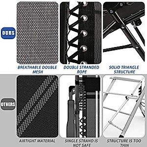 Vnewone Zero Gravity Chair Set of 2 Patio Folding Anti Reclining Lounge Deck Foldable Yard with Pillow and Cup Holder, Black