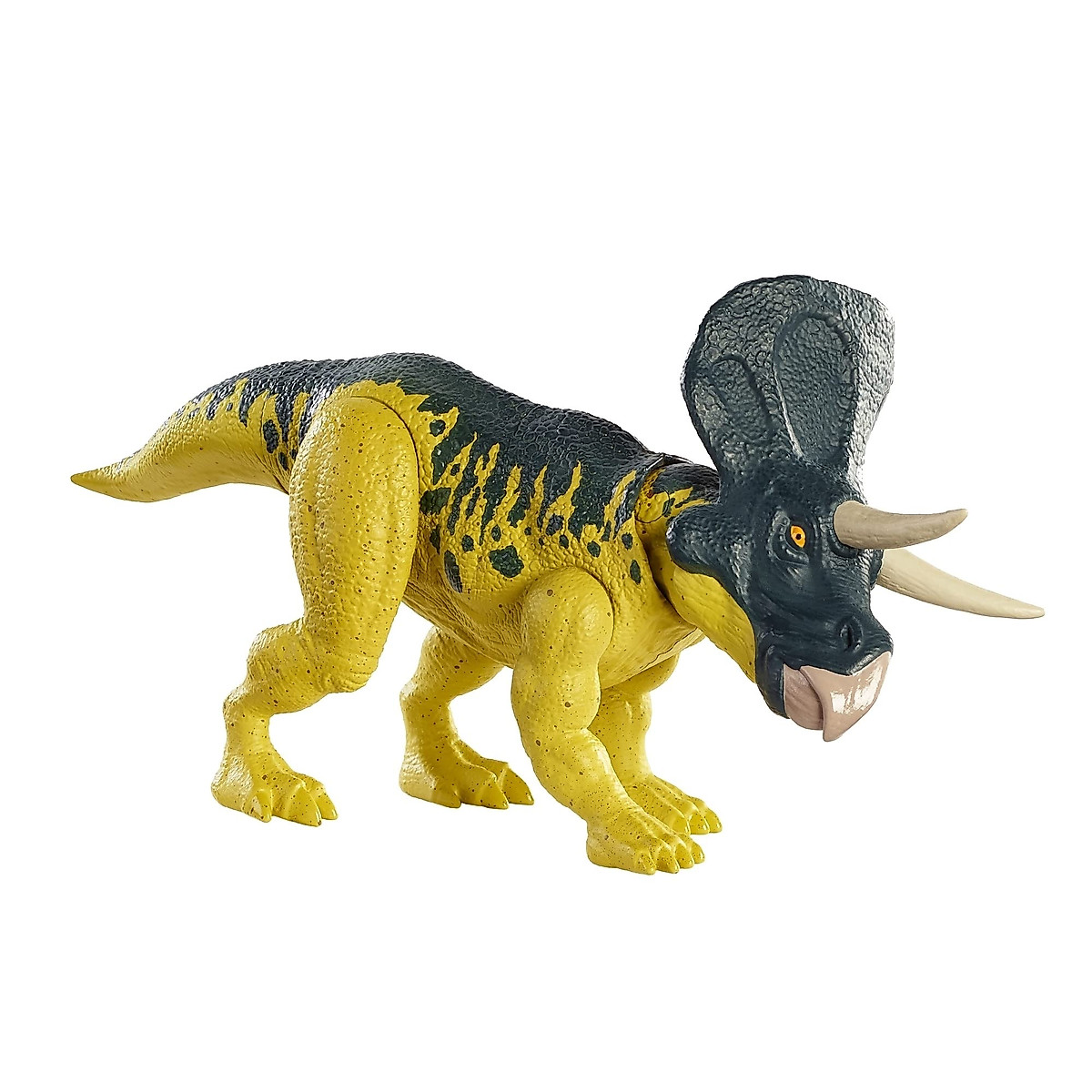 Jurassic World Toys Wild Pack Zuniceratops Herbivore Dinosaur Action Figure Toy with Movable Joints, Realistic Sculpting & Attack Feature, Kids Gift Ages 3 Years & Older