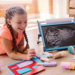 Melissa & Doug Ice Cream Shop Multi-Colored Chalk and Holders Play Set - 33 Pieces, Great Gift for Girls and Boys