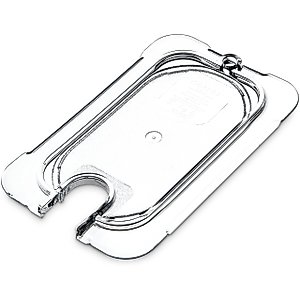 Carlisle FoodService Products 10337U07 StorPlus Ninth Size Polycarbonate Universal Flat Surface Notched Food Pan Lid, Clear