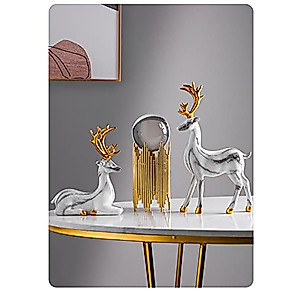 E-isata Modern Abstract Art Crystal Ball with Gold Iron Stand Decorative Ornaments for Living Room Bedroom TV Cabinet Crafts Gifts Office Home Decor (Pipe)