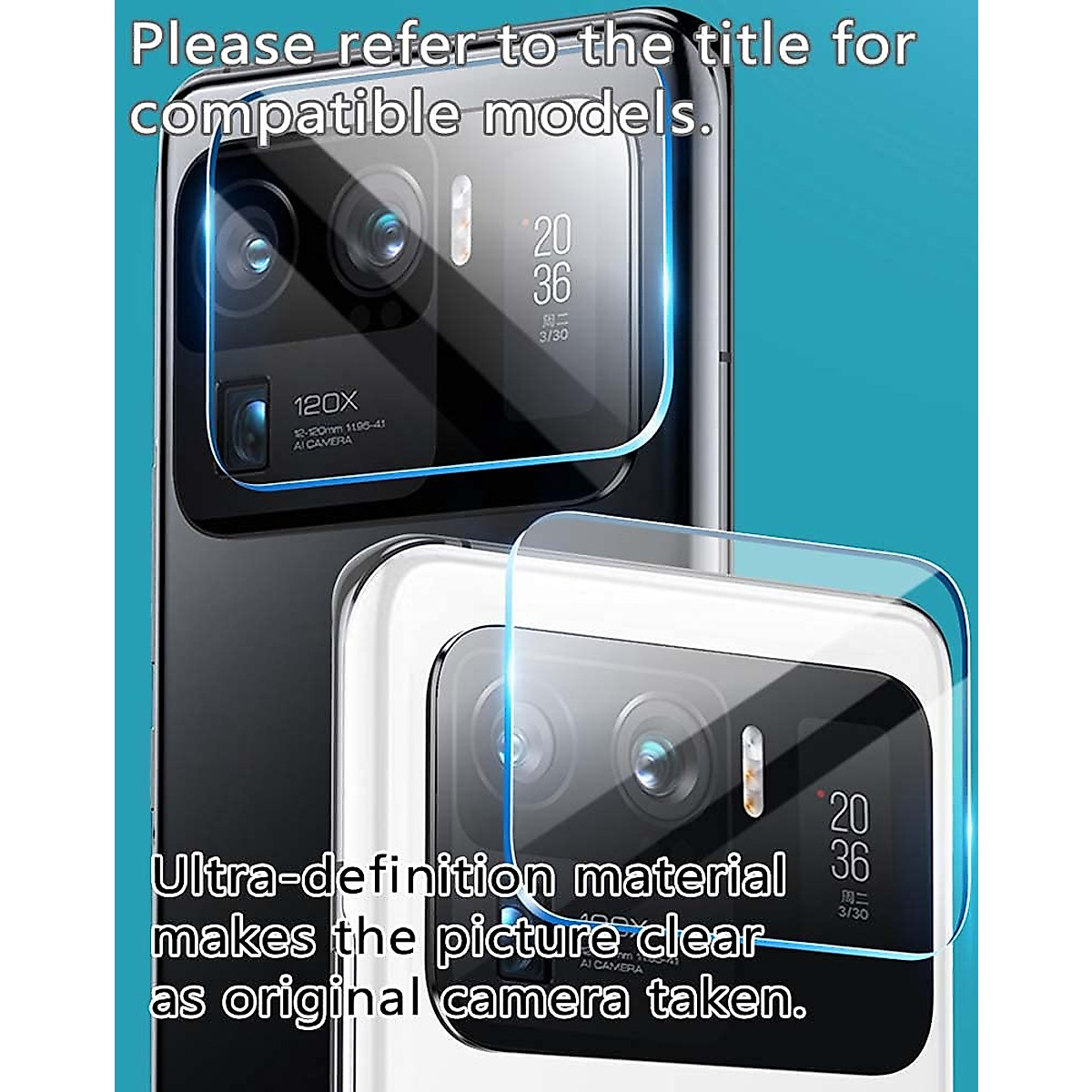 Vaxson 2-Pack Film Protector, compatible with OPPO Reno8 5G / Reno 8 5G Back Camera Lens Sticker [ Not Tempered Glass Screen Protectors ]