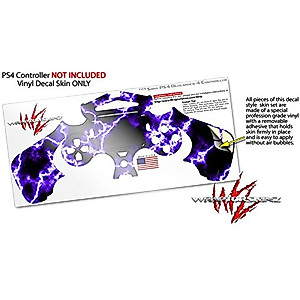 WraptorSkinz Skin compatible with Sony PS4 Dualshock Controller PlayStation 4 Original Slim and Pro Electrify Purple (CONTROLLER NOT INCLUDED)