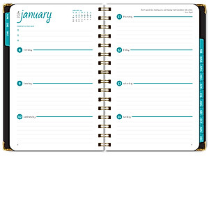HARDCOVER 2024 Planner: (November 2023 Through December 2024) 5.5"x8" Daily Weekly Monthly Planner Yearly Agenda. Bookmark, Pocket Folder and Sticky Note Set (Golden Floral)