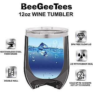 BeeGeeTees Funny Wine Tumbler This Is Definitely Vodka Laser Engraved Insulated Stainless Steel Cup With Lid (Matte Dark Gray)