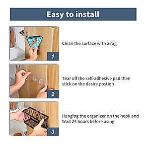 Rise age Tupperware Organizer for Cabinet, Adhesive Cabinet Door Organizer Wall Mounted Lid Organizer No Drill Kitchen Cabinet Organizers Storage for Slim Space 3 Pcs Black Stainless Steel