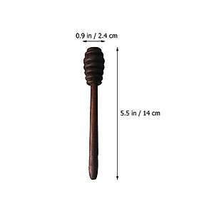 DOITOOL 2pcs Black Walnut Wood Honey Dipper Honey Spoons Stick Honeycomb Sticks Honey Stirrer Honey Wand for Honey Jar Dispense Drizzle Honey Party Favors