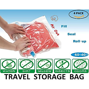 YAWPED 9 Pack Combo Premium Super Jumbo Vacuum Storage Space Saver Bags X5 (130X100cm) with Travel Bag X4 (60X40cm)