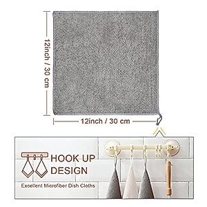 K&janet6am Dish Cloths for Washing Dishes, 6 Pack Kitchen Dish Cloths, Super Absorbent Microfiber Cleaning Cloth, Premium Waffle Dish Towels for Kitchen, 12x12 Inches 