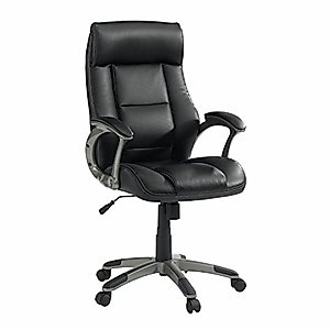 Sauder Gruga Leather Managers Chair, Black finish