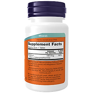 Now Foods Selenium, 100mcg, 100 Tabs