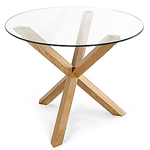 POLY & BARK Kennedy 37.4" Round Dining Table, Natural