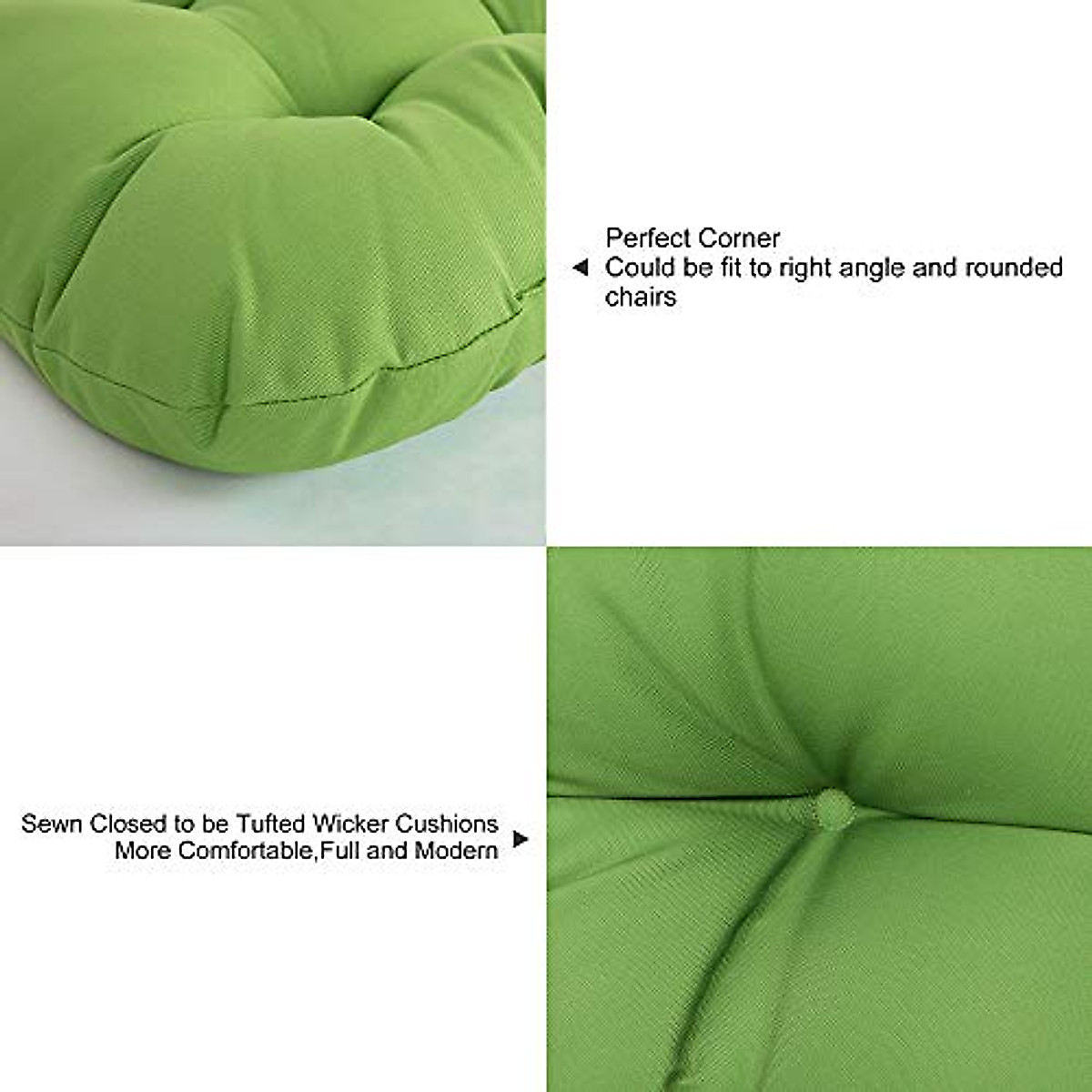 ARTPLAN Outdoor Cushions Loveseat All Weather Chair Cushions Bench Cushions Set of 5 Wicker Tufted Pillow for Patio Furniture