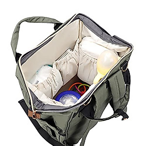 Ramhorn Diaper Bag Backpack Multifunction Waterproof Travel Back Pack for Mom Green